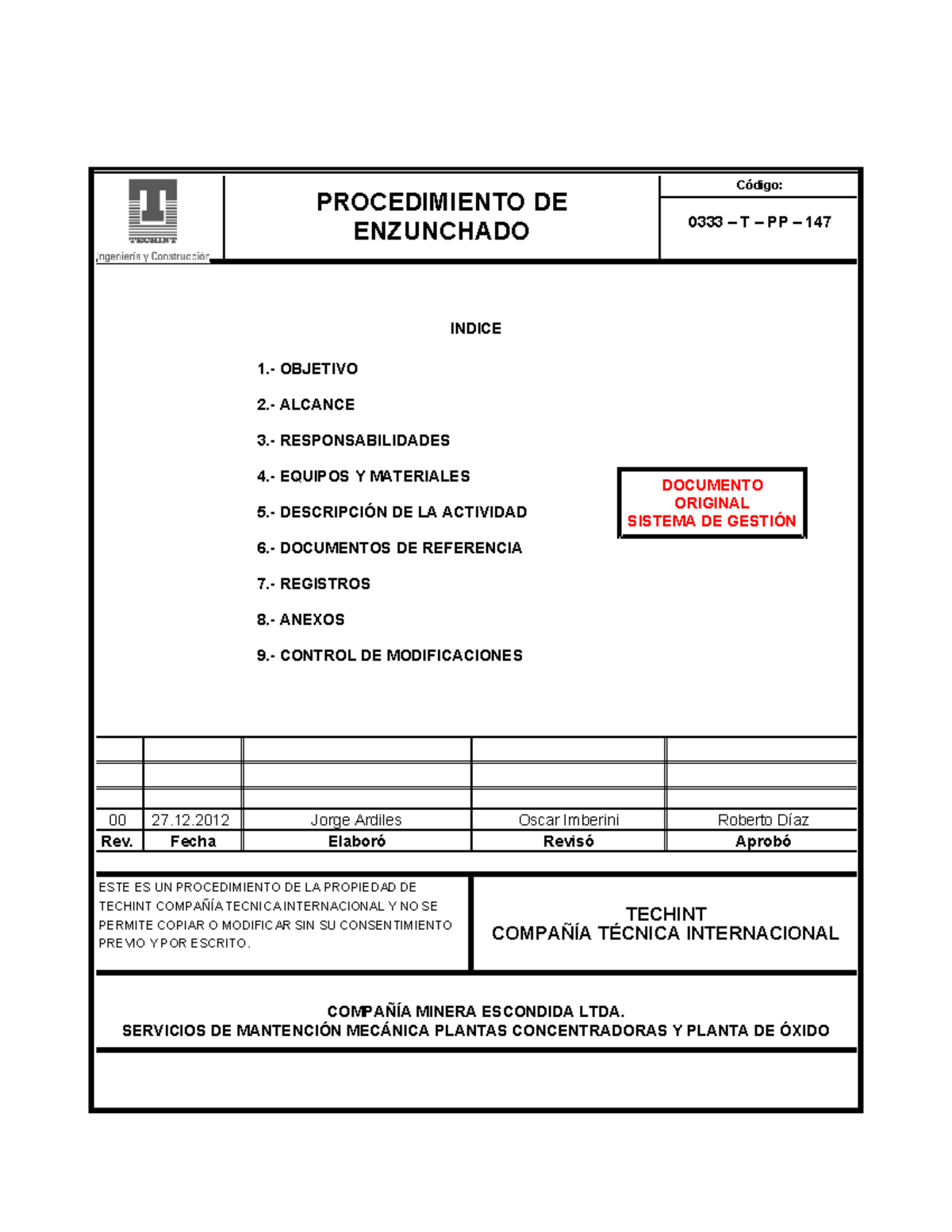 580340649 0333 T PP 147 Procedimiento de Enzunchado y Seguridad - Studocu