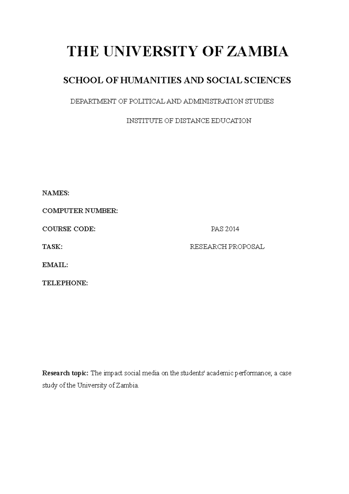Impact of Social Media on Students' Academic Performance (PAS 2014 ...