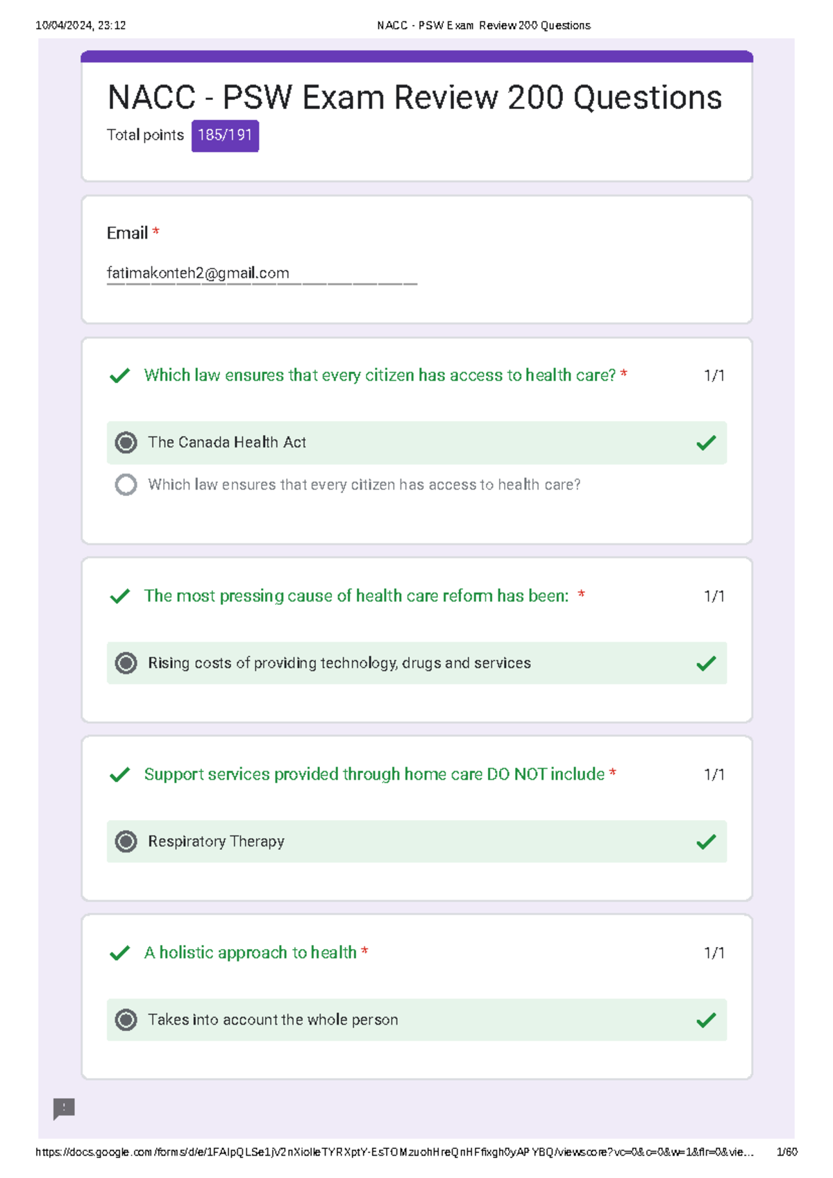 NACC - PSW Final Exam Review: 200 Essential Questions and Answers - Studocu
