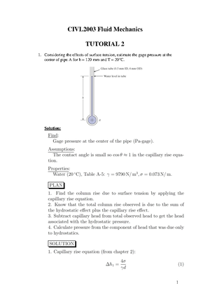 [Solved] how to calculate pressure head in fluid mechanics - Fluid Mechanics (300762) - Studocu