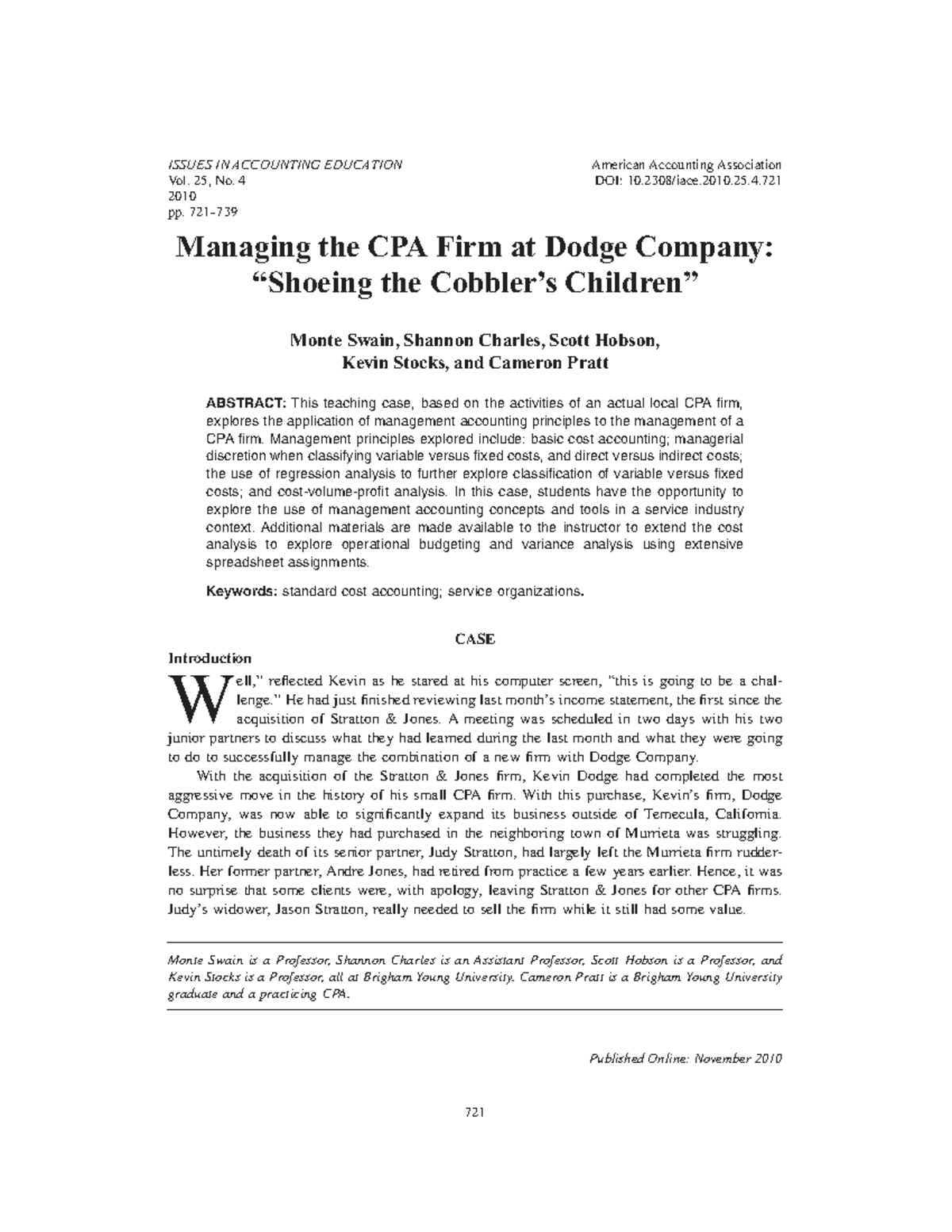 Managing the CPA Firm at Dodge Company: A Case Study Analysis - Studocu