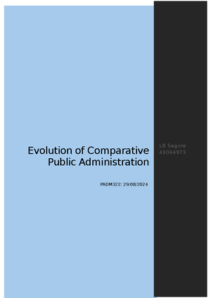 Organization theory and the public sector - PADM 312 MINI-ASSIGNMENT 1 ...