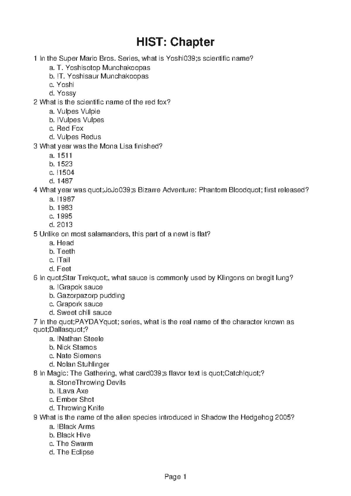 HIST282 Essay 3 - HIST: Chapter 1 In the Super Mario Bros. Series, what ...