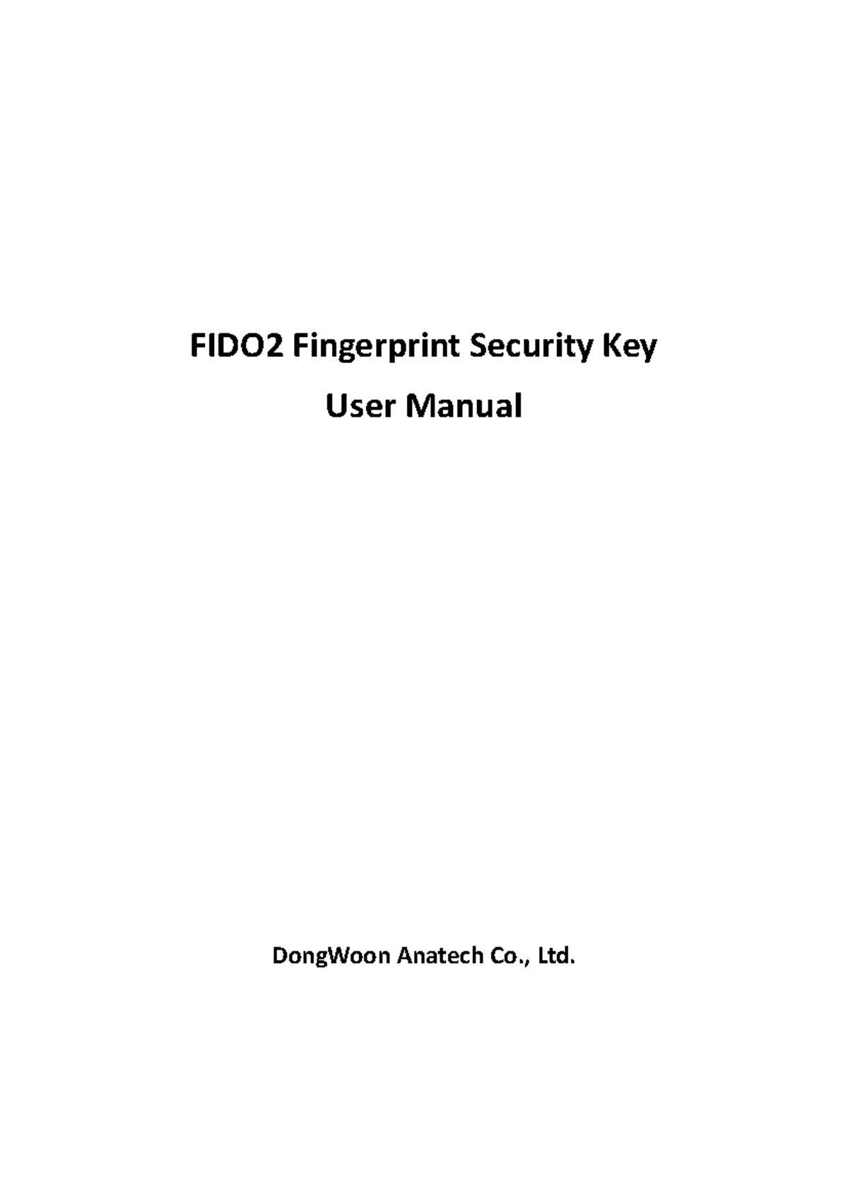 FIDO2 Fingerprint Security Key User Manual: Enrollment & Management ...