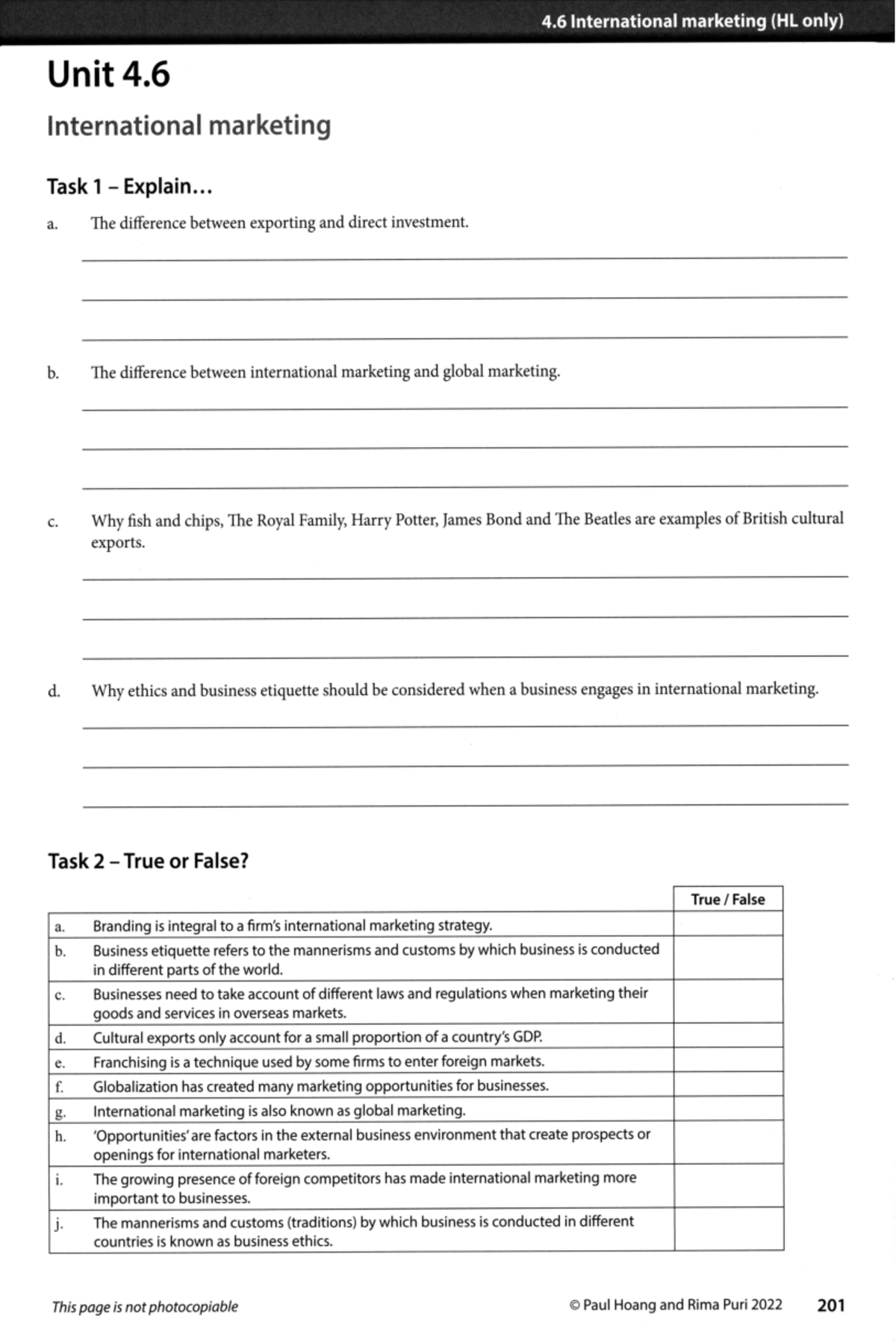INTERNATIONAL MARKETING - 4 International marketing (HL only) Unit 4 ...