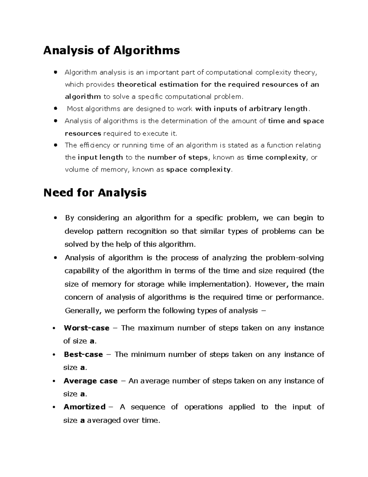 Topic 2 - Analysis of Algorithms: Understanding Time Complexity - Studocu
