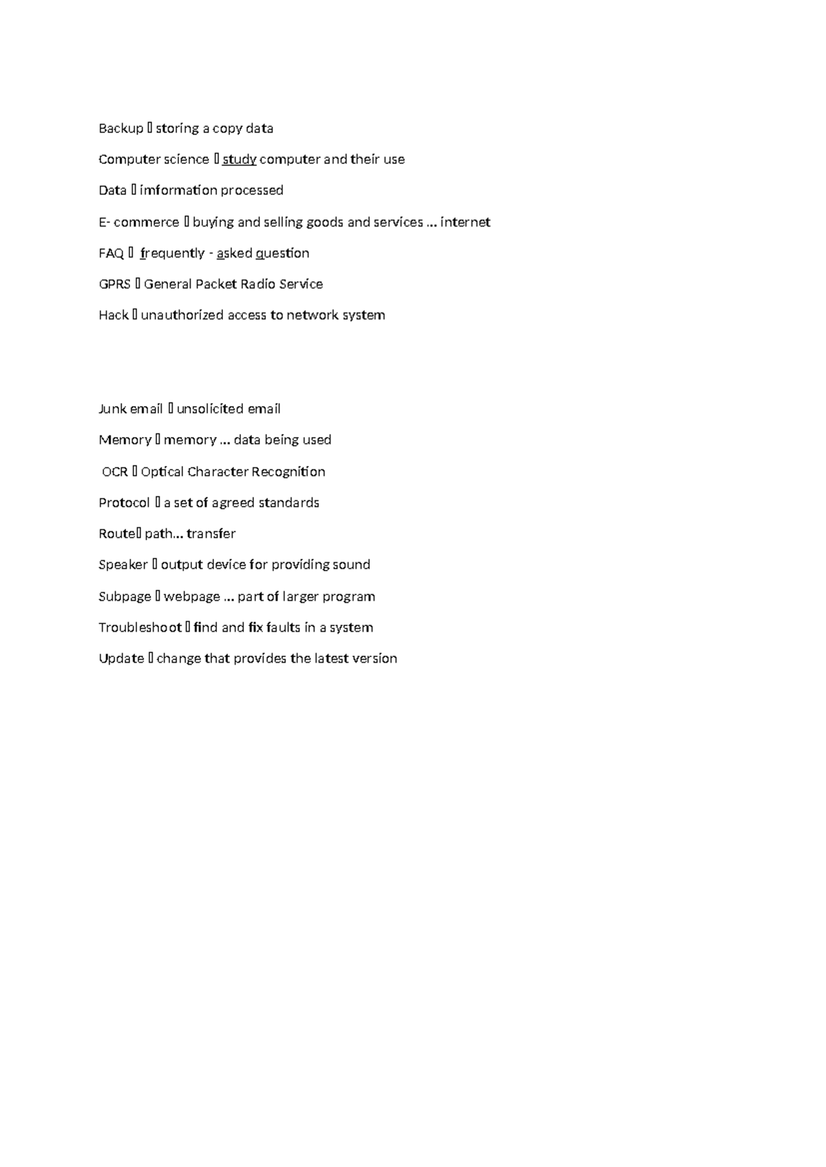 Computer Science Overview: Key Concepts and Terms - Studocu