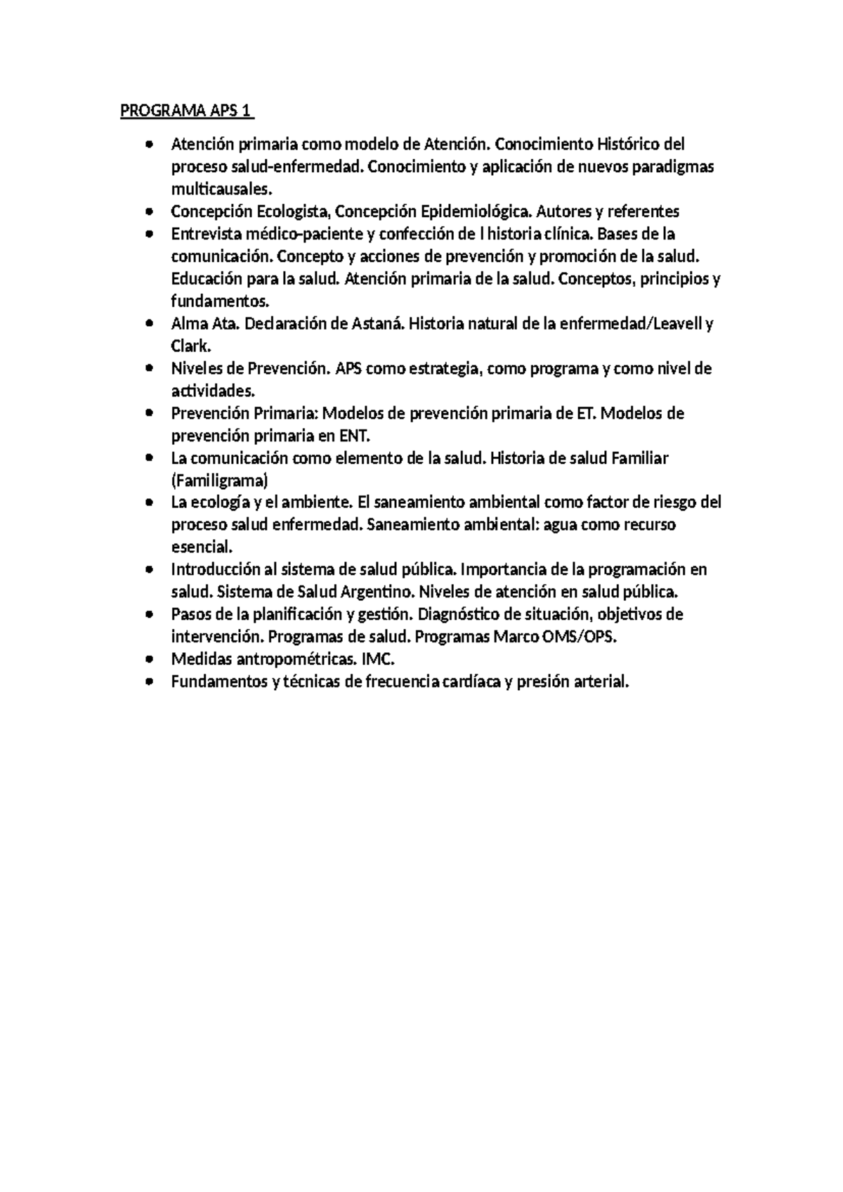 Programa APS 1: Atención Primaria y Nuevos Paradigmas en Salud - Studocu