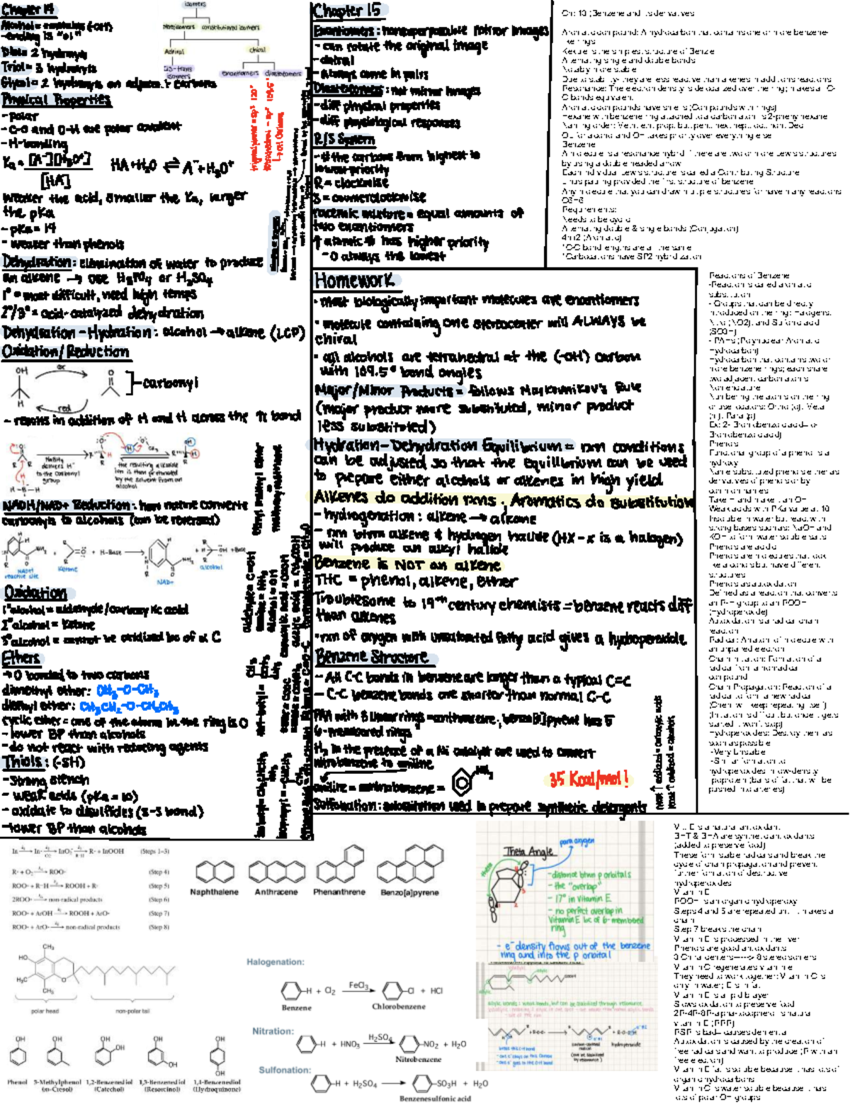Cheat Sheet: Final Exam Notes for ISGN 101 - Benzene & Derivatives ...