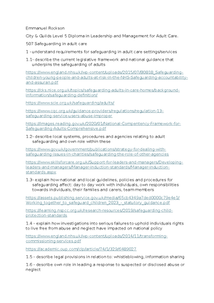 [Solved] Describe how external drivers for change impact on adult care ...