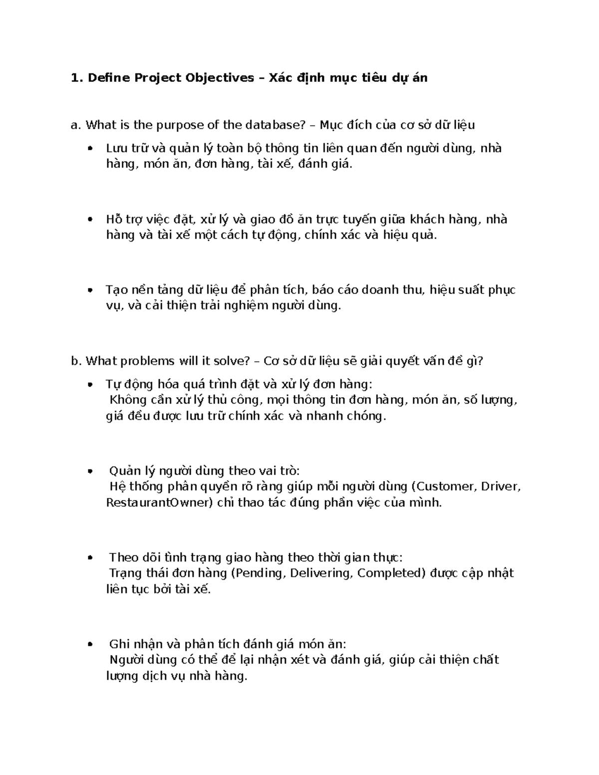 Lab 2: Defining Project Objectives and Stakeholders for DBI202 - Studocu