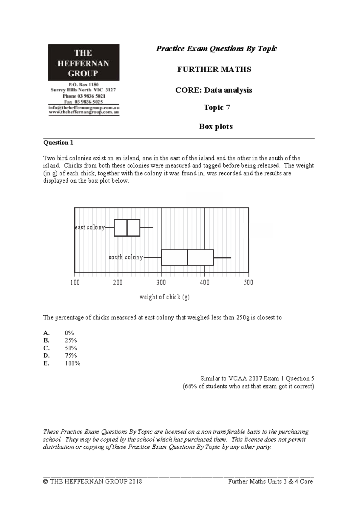 Core - Data Analysis - Topic 7: Box Plots Practice Exam Questions - Studocu