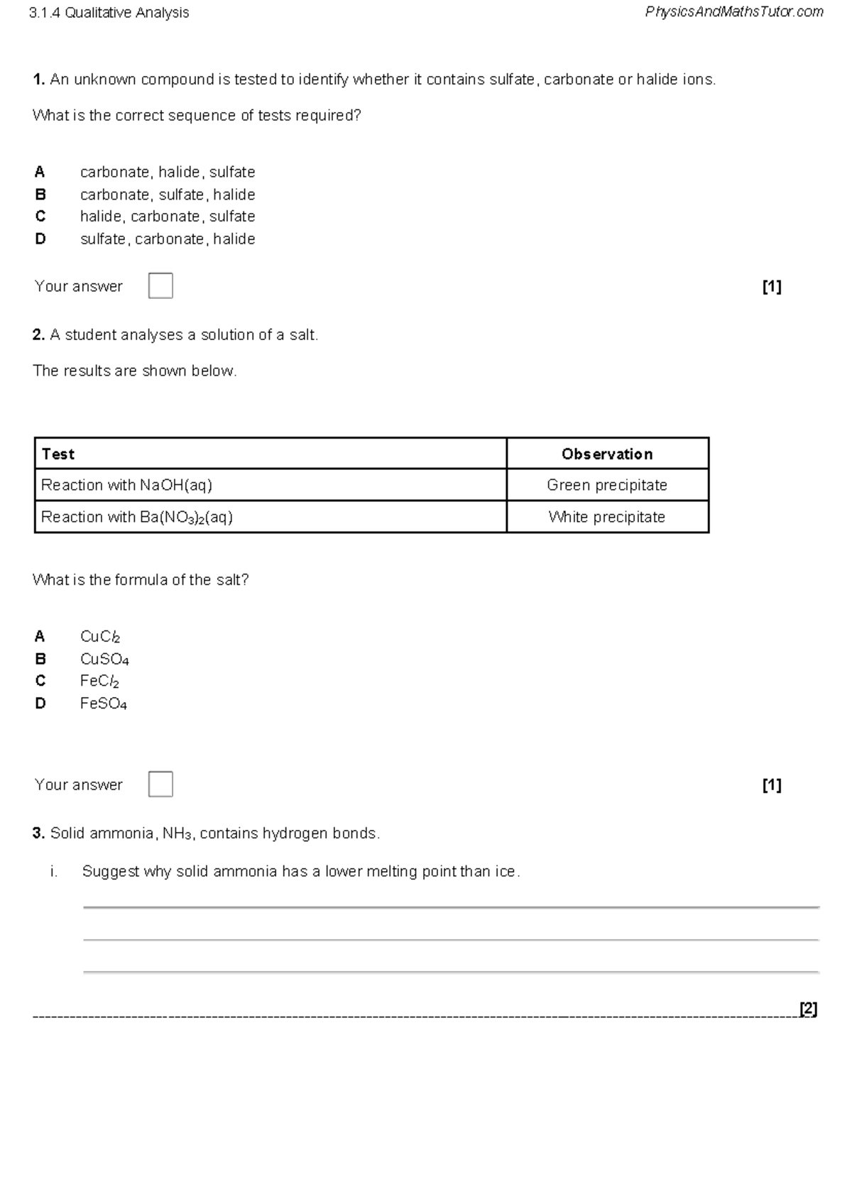 3.1.4 Qualitative Analysis Question Paper - Studocu