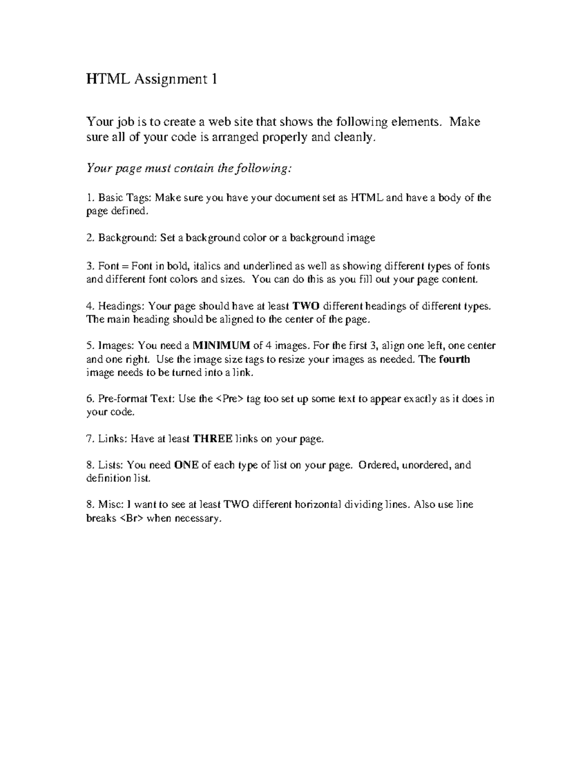 HTML Assignment 1: Creating a Web Page with Essential Elements - Studocu