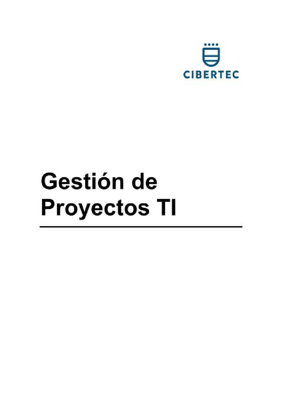 CIBERTEC GESTION DE PROYECTOS TI - Manual de Gestión de Proyectos - Studocu