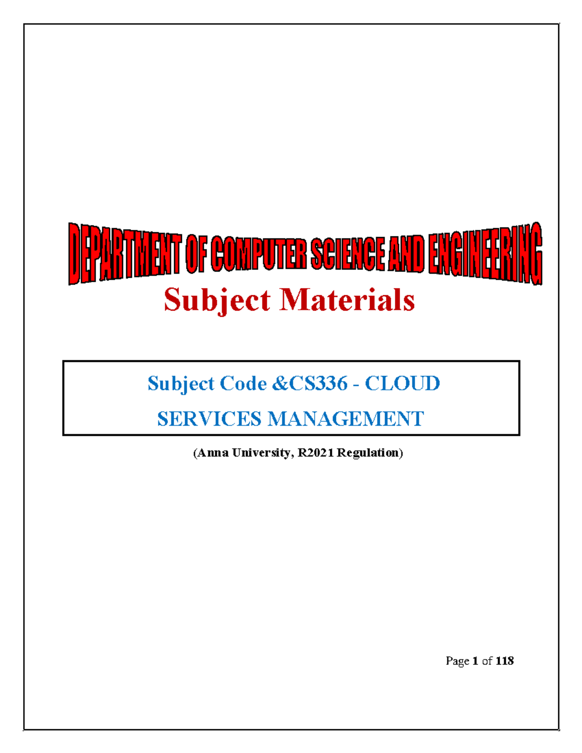 Cloud Services Management (CLOUD SERVICES MANAGEMENT) - Comprehensive ...