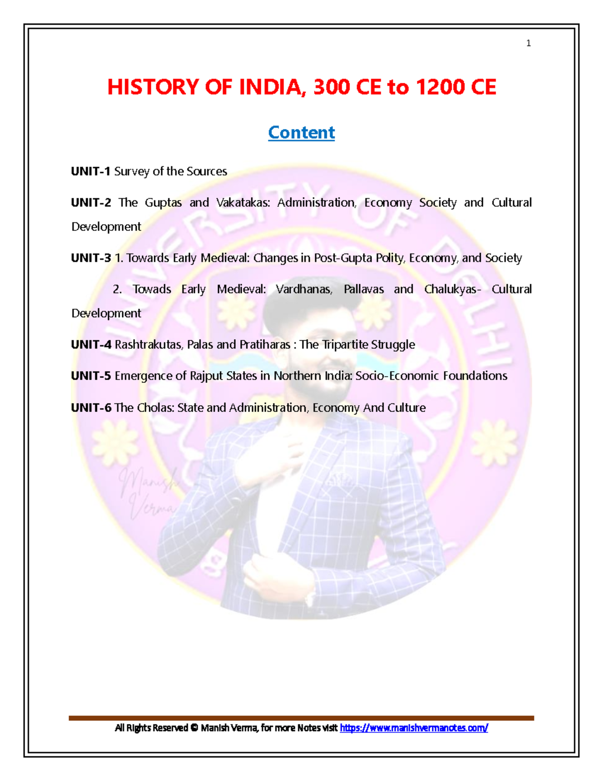 History of India: Insights from 300 CE to 1200 CE (Course Code: HIS ...