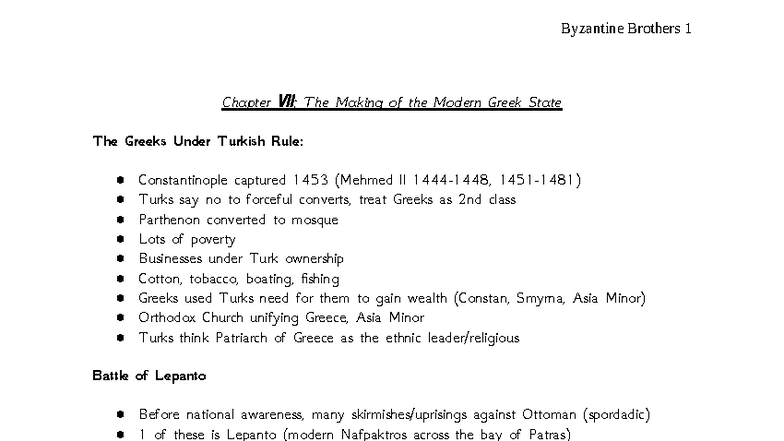 Byzantine Brothers: Chapter VII - The Making of the Modern Greek State ...