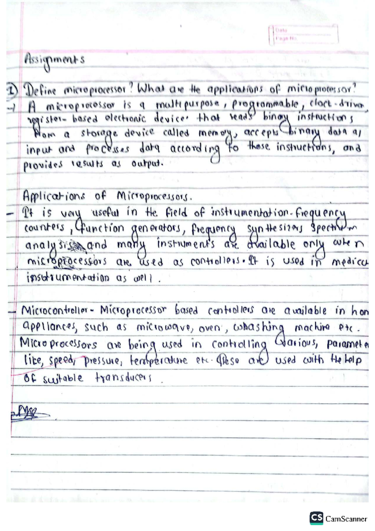 Final Exam Study Guide: Microprocessor Concepts & Applications (CS 165) - Studocu