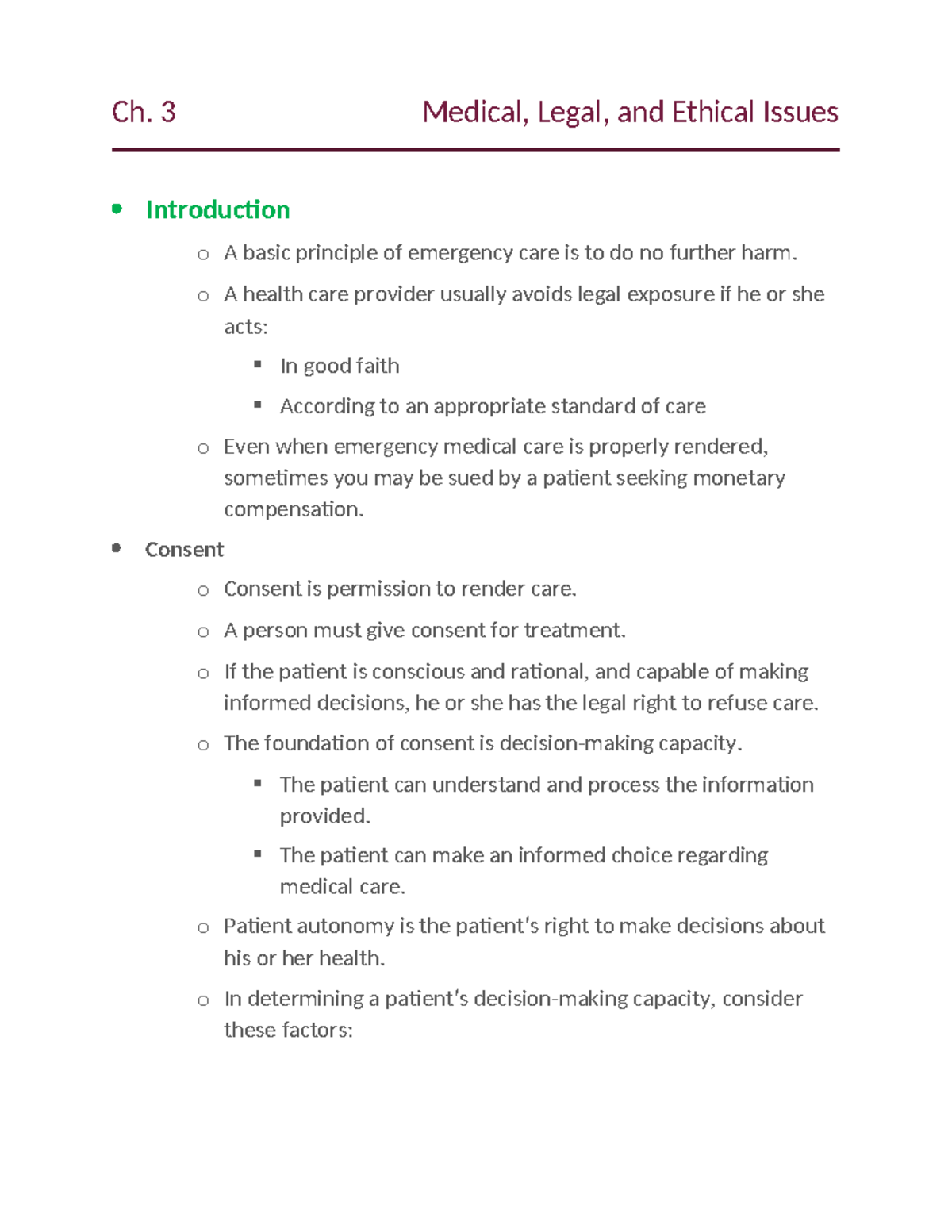 Legal and Ethical Considerations in EMS: Consent and Patient Rights ...