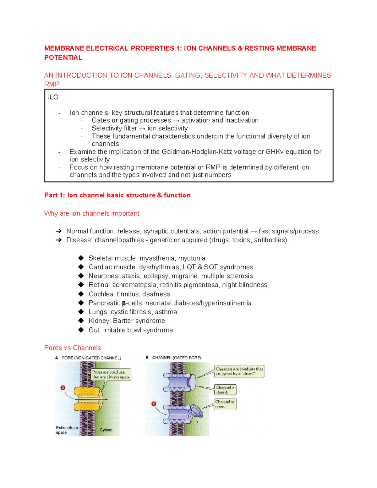 BIOL21321-3 Final Exam Notes: Membrane Electrical Properties & Ion ...
