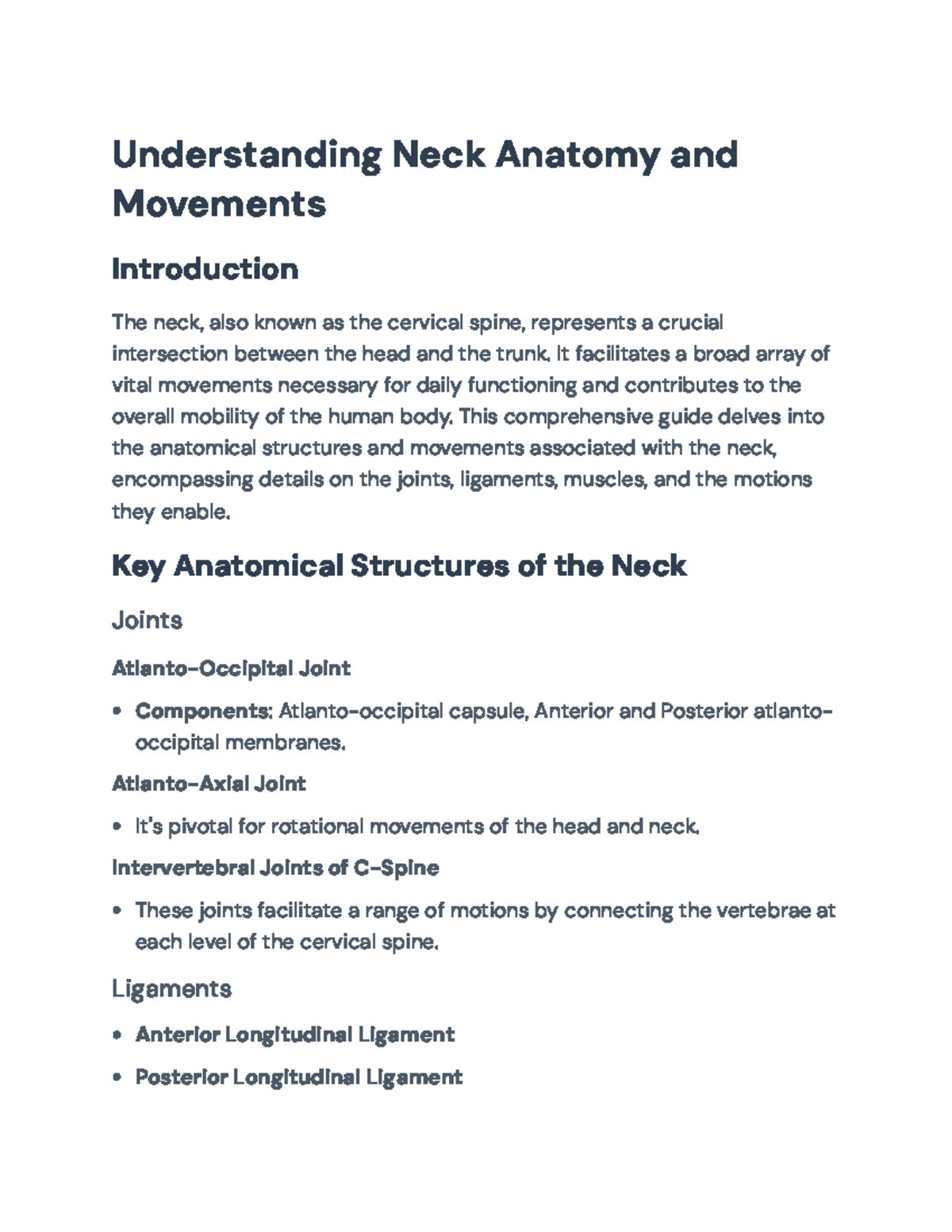Understanding Neck Anatomy and Movements: A Comprehensive Guide ...