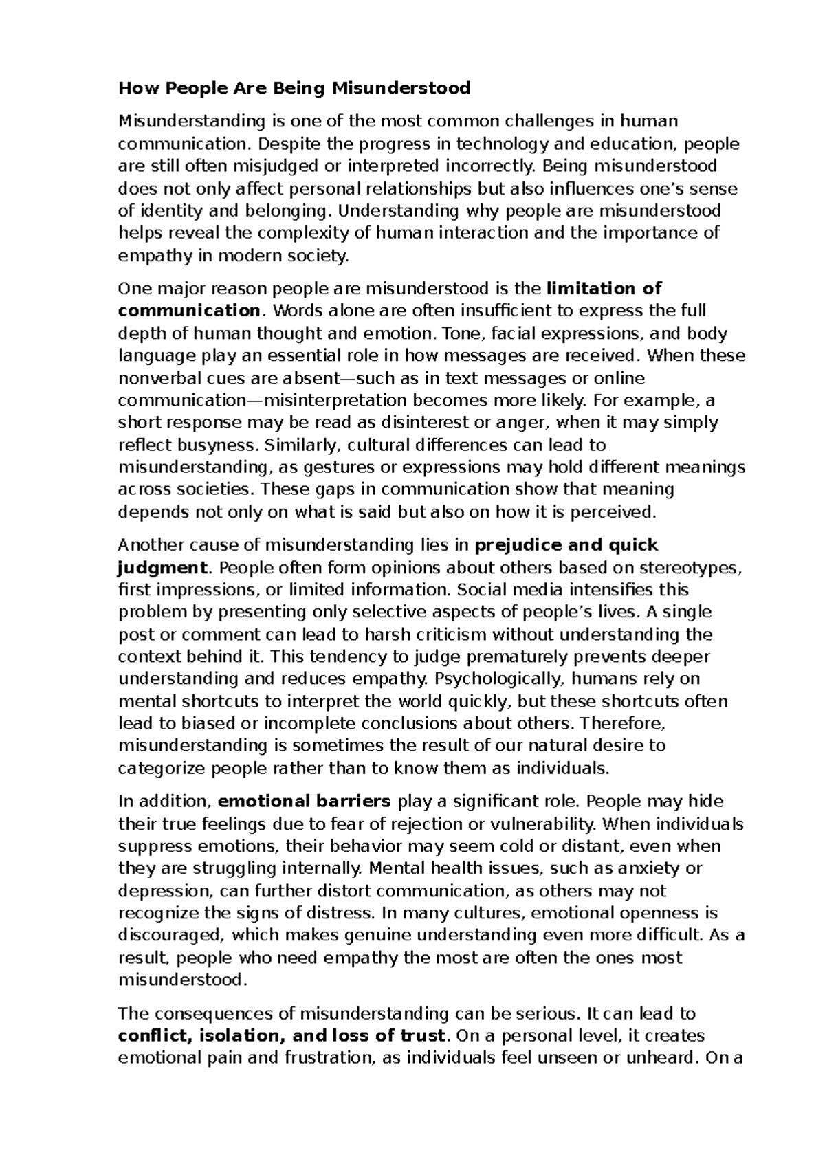 Understanding Misunderstanding: The Complexity of Human Interaction ...