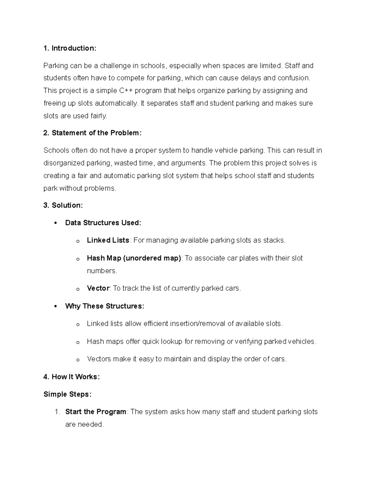 Final Project: Parking Lot Management System (CS101) - Studocu