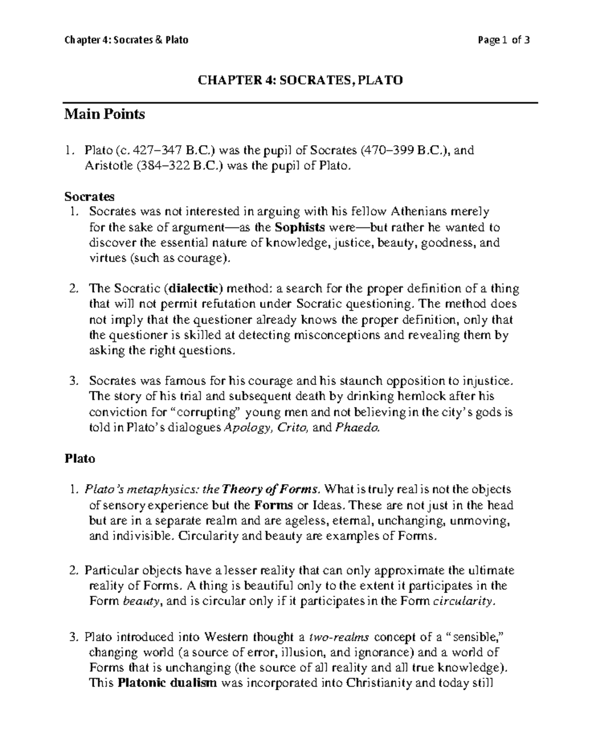 PHIL 101: Chapter 4 - Socrates and Plato's Philosophical Insights - Studocu