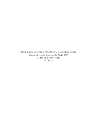 D297 Task 4 Designs Competency-Based E-Learning Experiences Anon - D29 ...