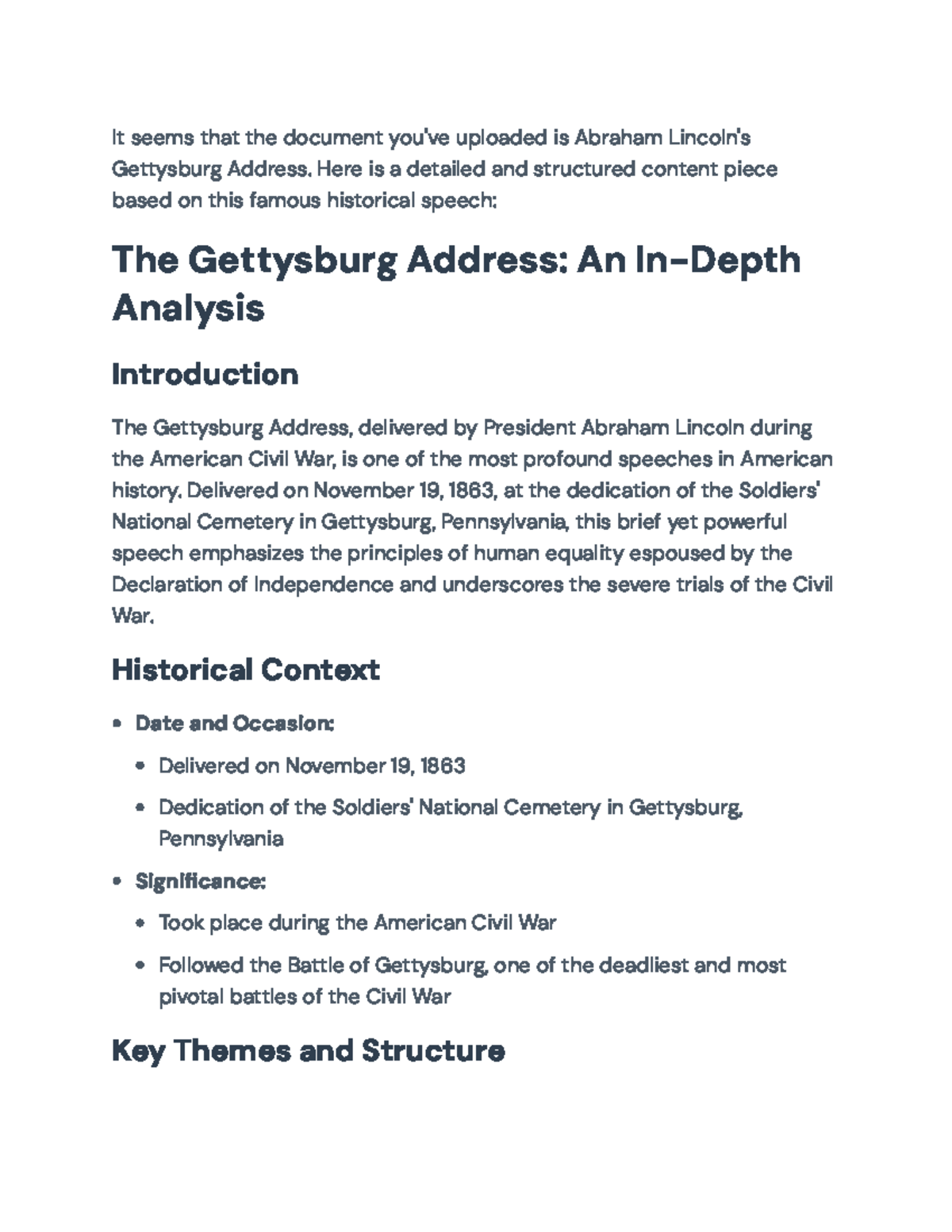 The Gettysburg Address: A Detailed Analysis of Lincoln's Historic ...