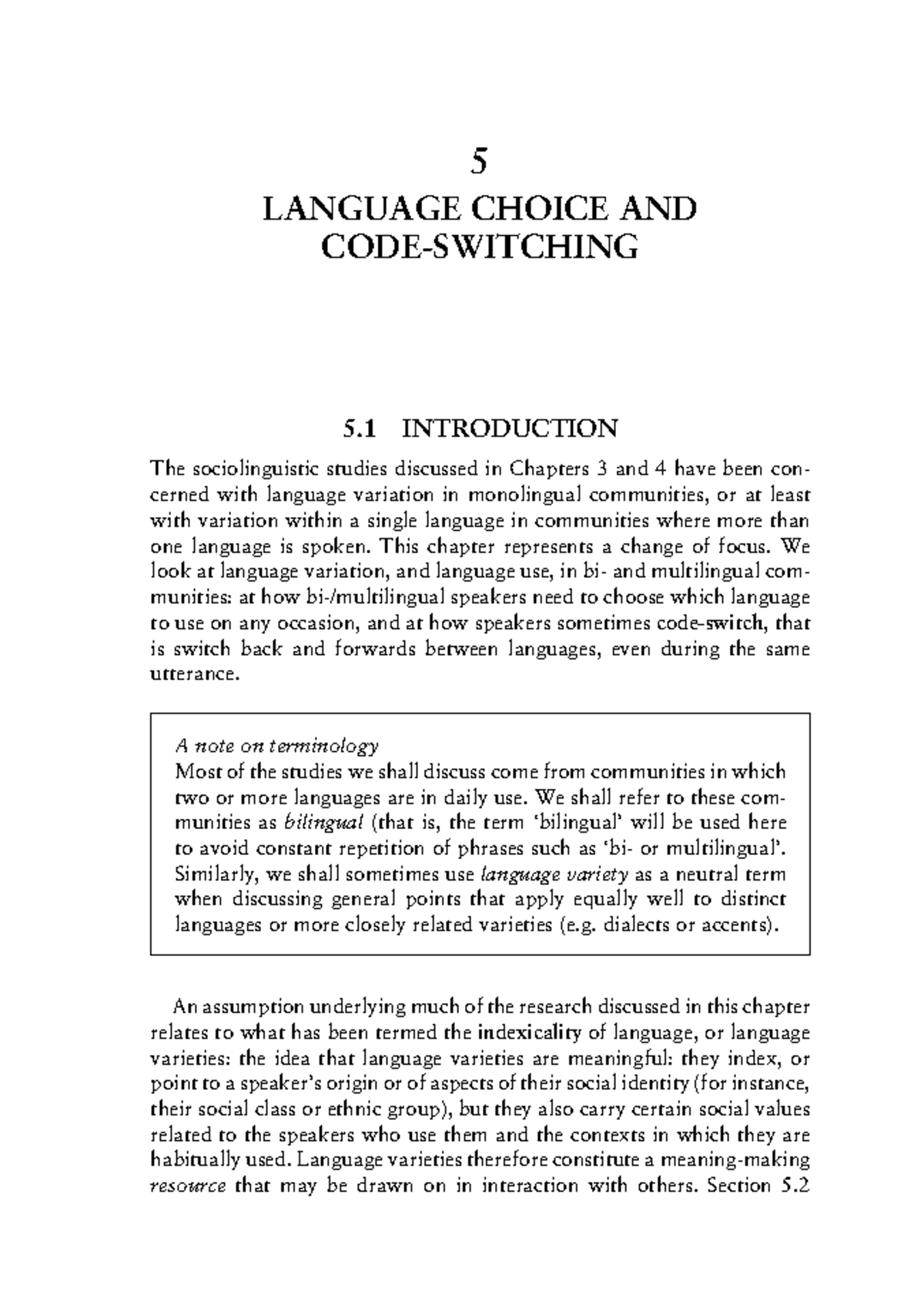Language Choice in Multilingual Communities: An Overview (5.1) - Studocu