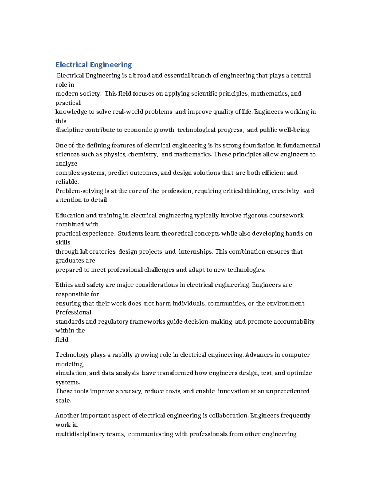 Electrical Engineering: A Comprehensive Overview of the Discipline ...