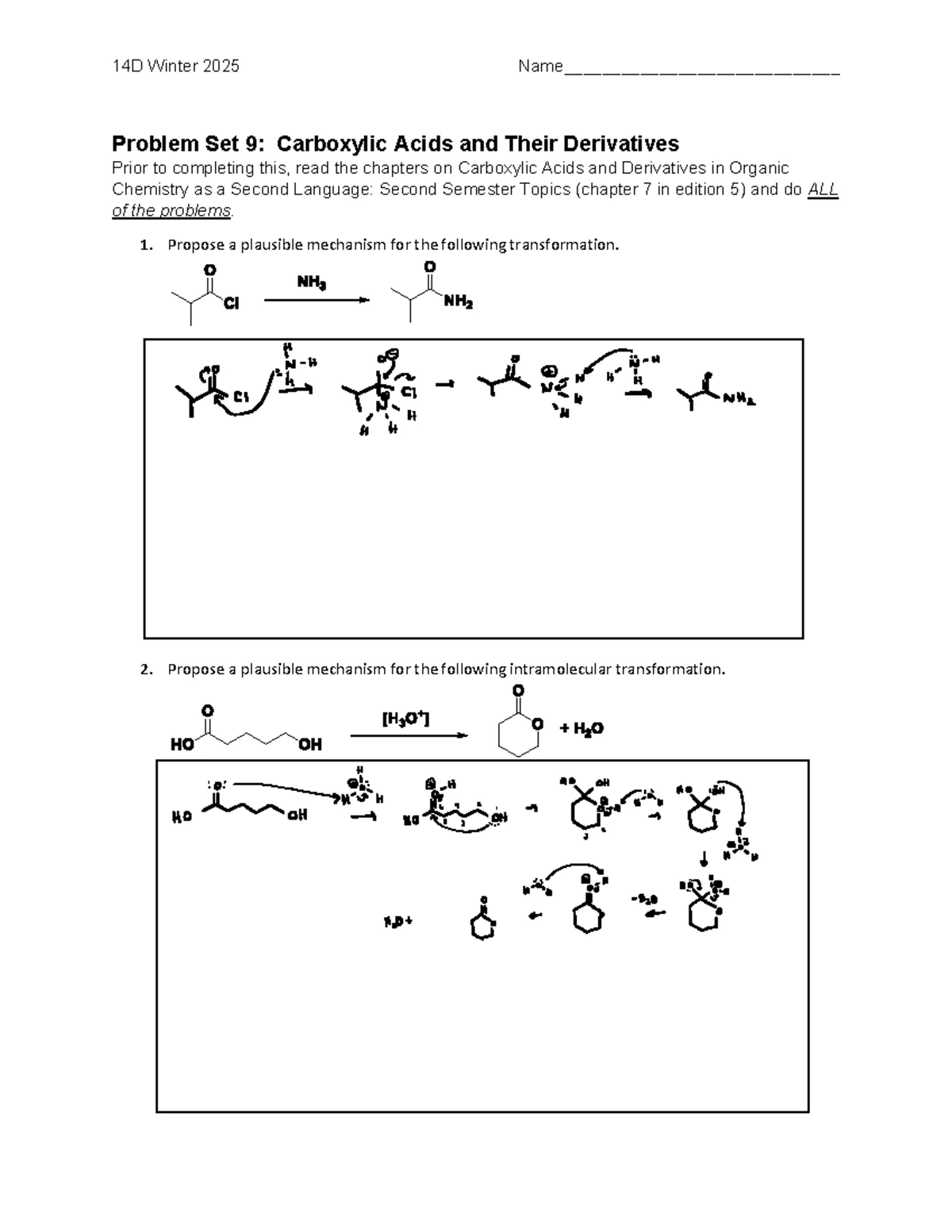 Problem Set 7: Pericyclic Reactions, EAS, and NAS - Chem 14D Winter ...