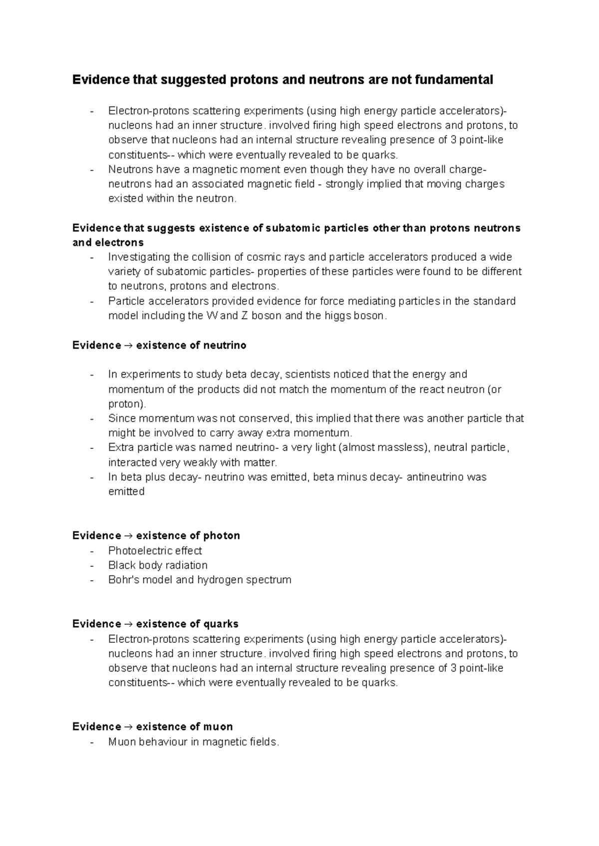 Physics Notes: Evidence of Subatomic Particles and Particle ...