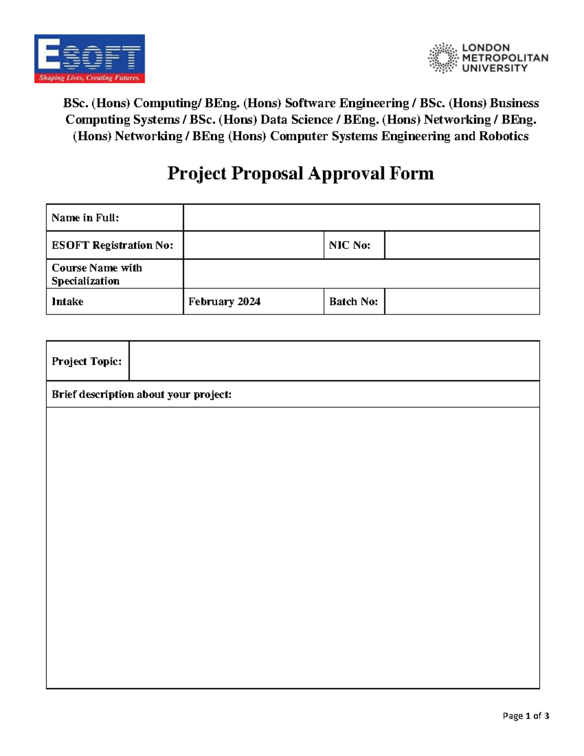 6805-Final Project Proposal Approval Form for February 2024 Batch - Studocu