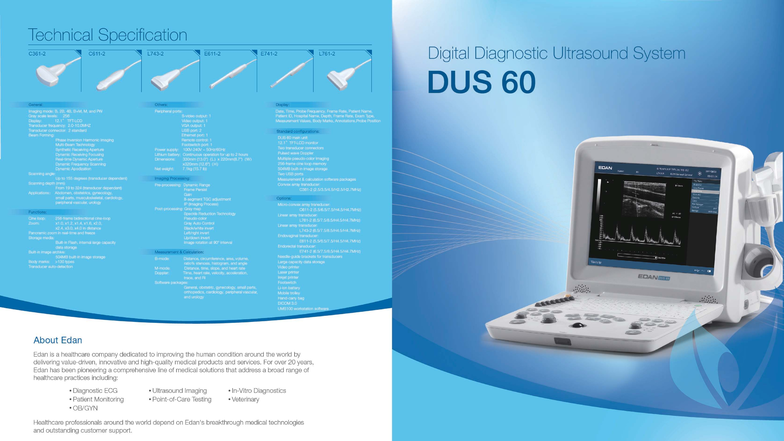 DUS 60 Technical Specifications Brochure - Diagnostic Ultrasound System ...