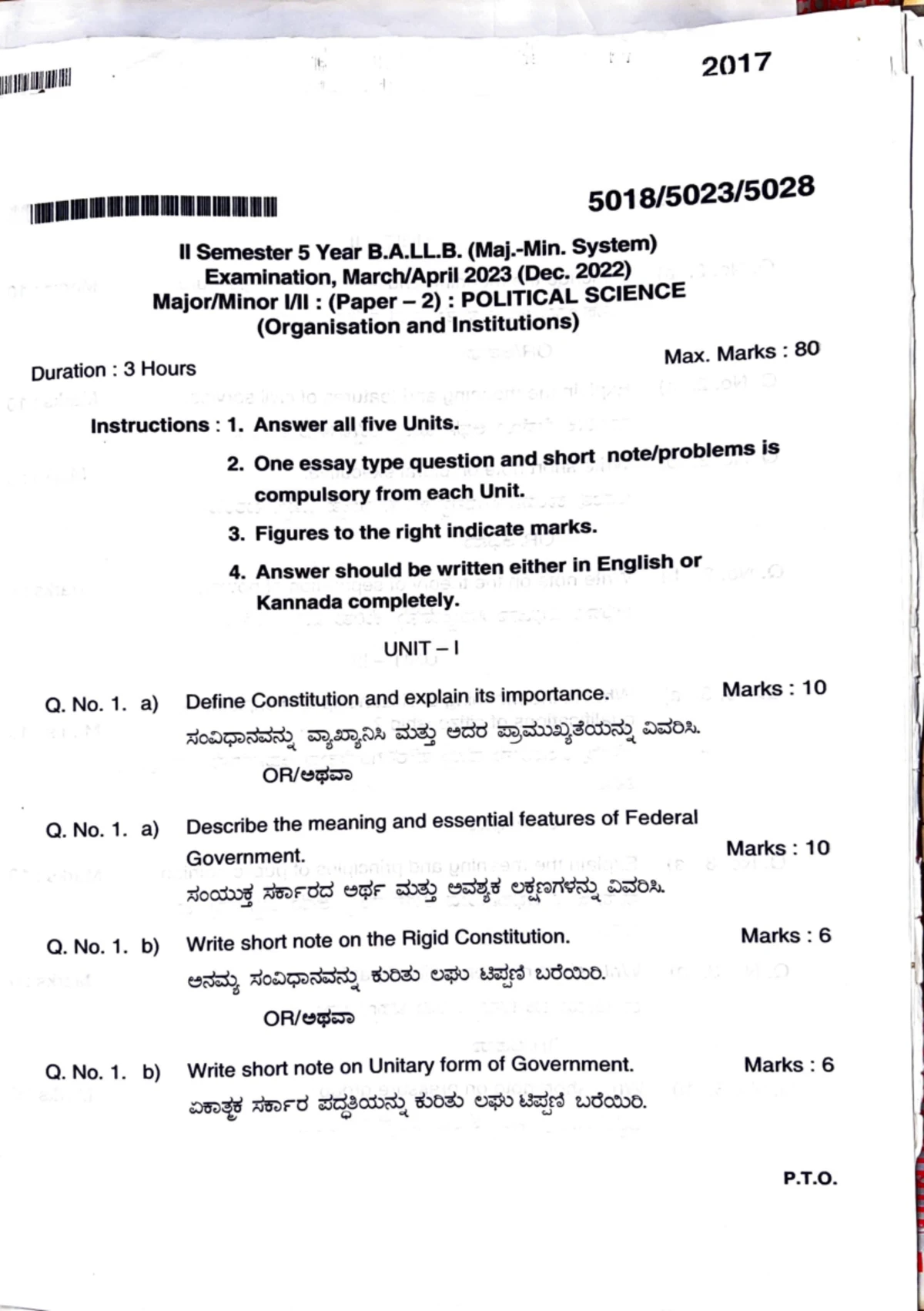 Labour question papers - Third Semester 3 Yr. Semester 5 Year B. B. LL ...