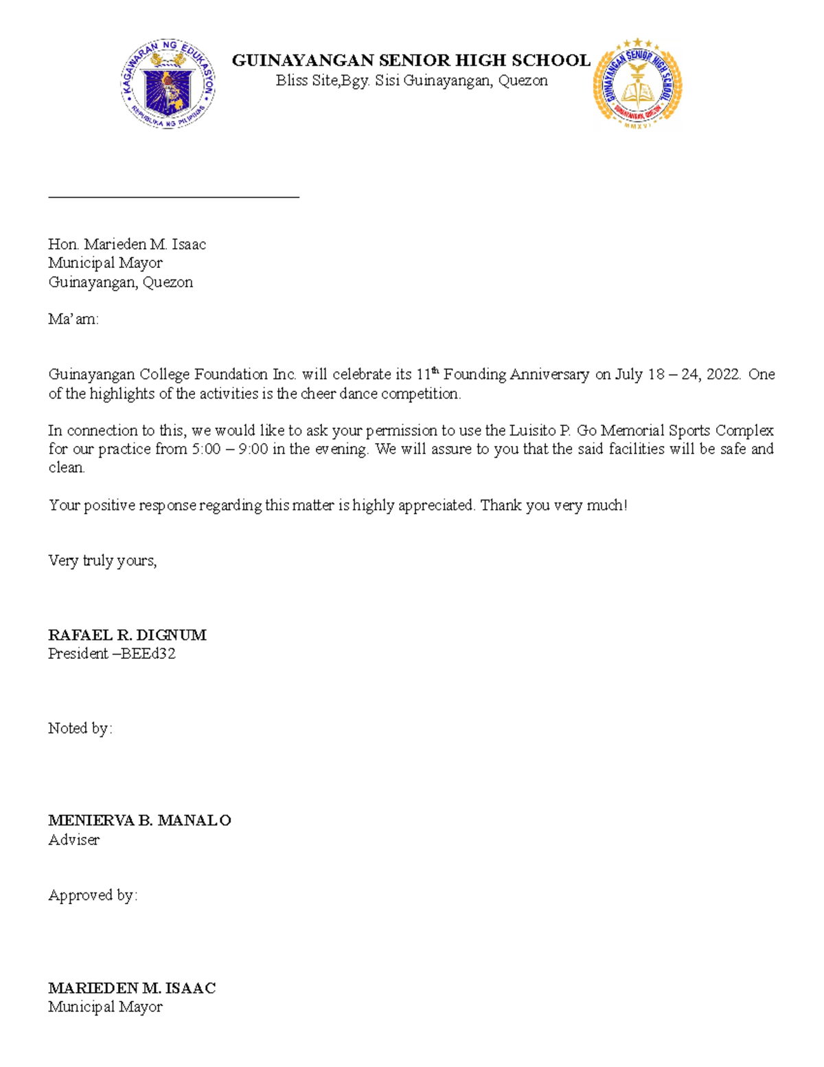 Request-letter - " Group 2 , you are going to make a scene on preparing ...