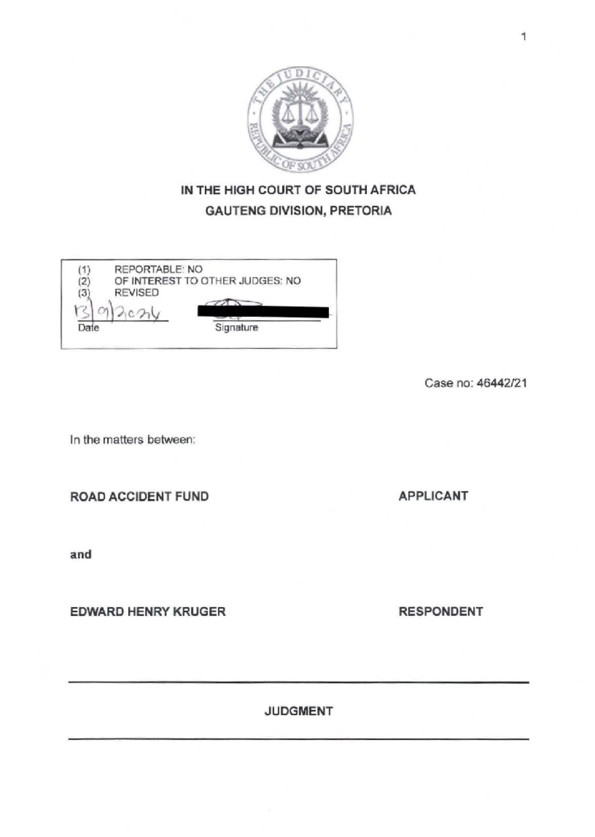 903 - Analysis of Default Judgment Rescission in RAF Litigation - Studocu
