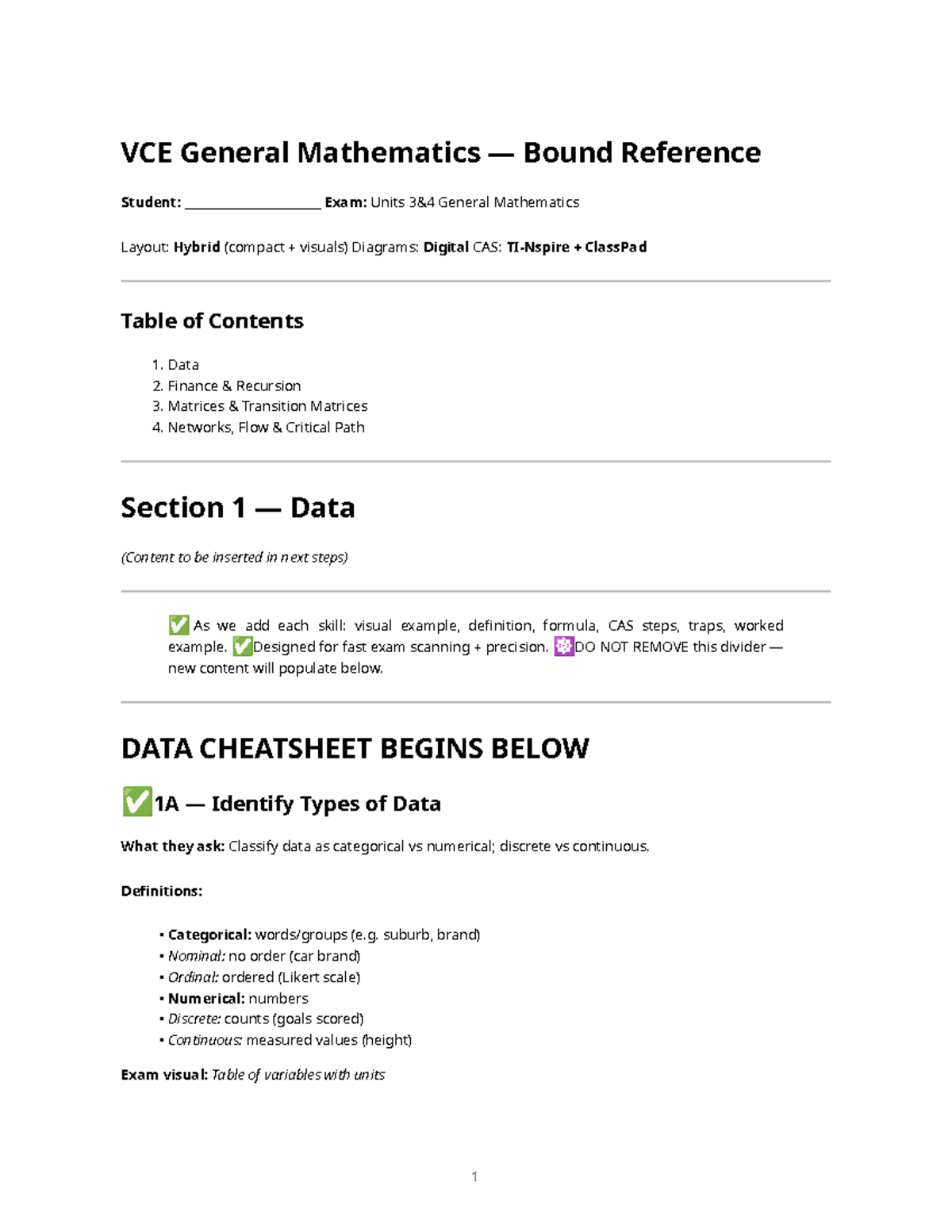 VCE General Mathematics Bound Reference: Exam Study Guide - Studocu