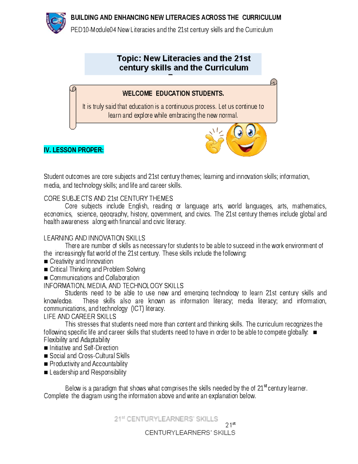 PED10 content module 04 Lesson Proper - BUILDING AND ENHANCING NEW ...