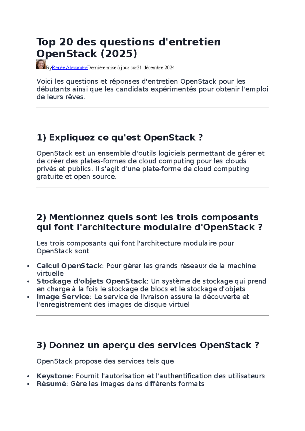 Top 20 Questions OpenStack pour Débutants et Candidats Expérimentés ...