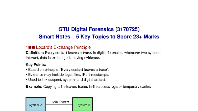 GTU Digital Forensics (3170725) Smart Notes: Key Topics for Success ...