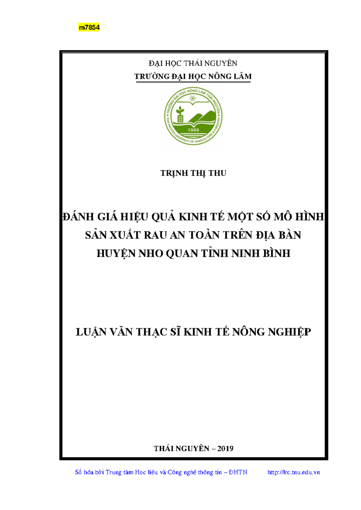 Đánh Giá Hiệu Quả Kinh Tế Mô Hình Sản Xuất Rau An Toàn - Nông Nghiệp 8 ...