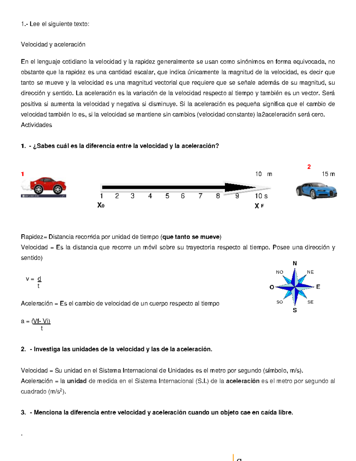 Velocidad y Aceleración: Conceptos Clave en Física (BIO101) - Studocu