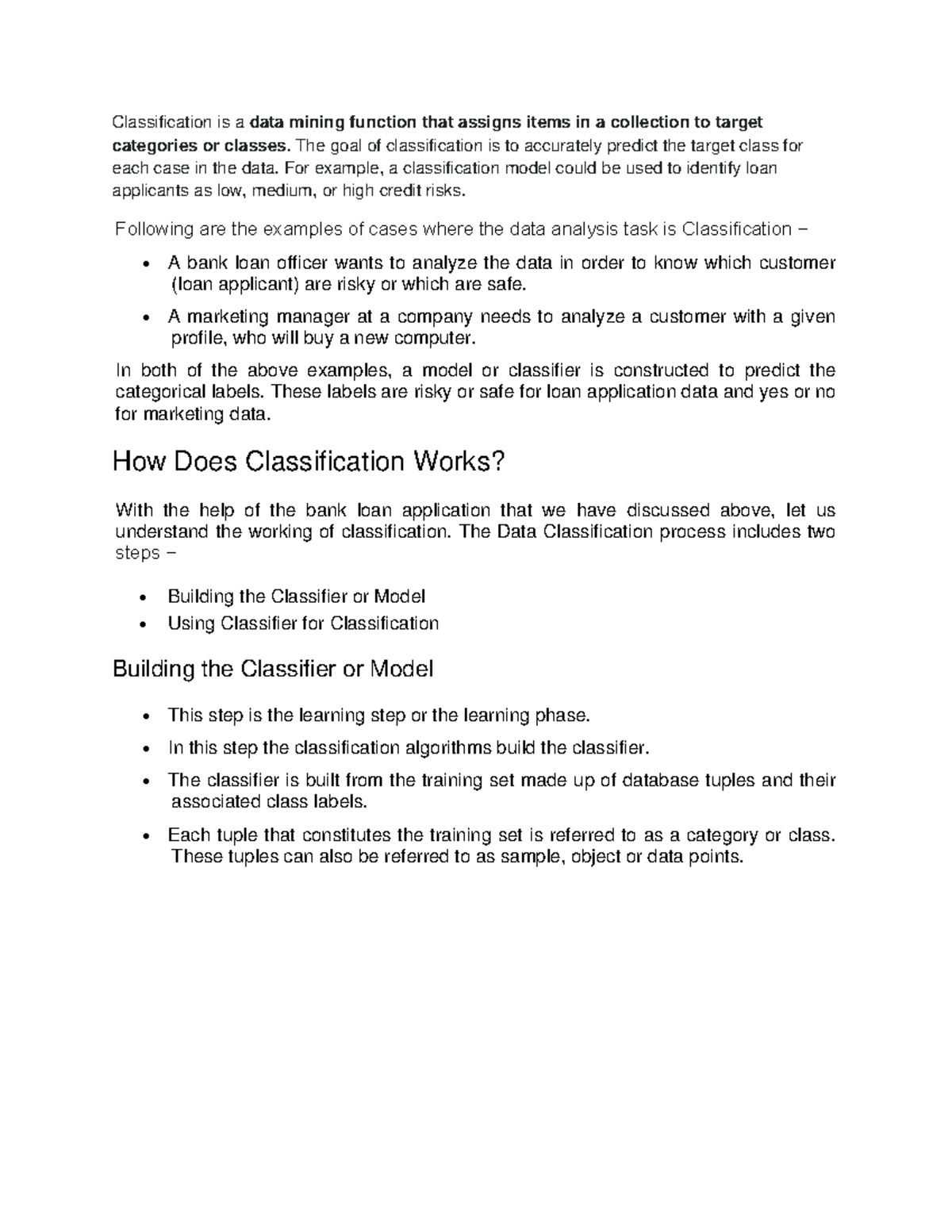 DMA Unit-3: Classification Techniques in Data Mining - Studocu