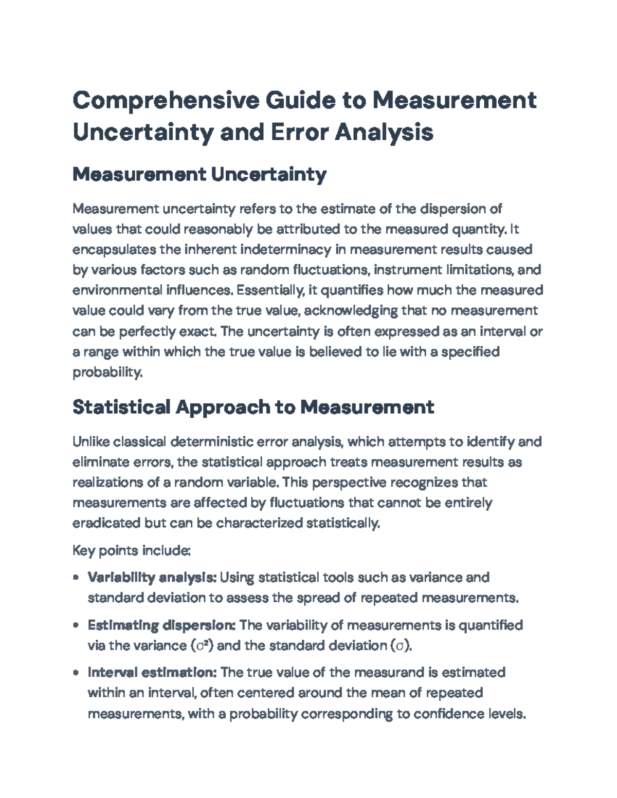 Comprehensive Guide to Measurement Uncertainty & Error Analysis (MATH ...
