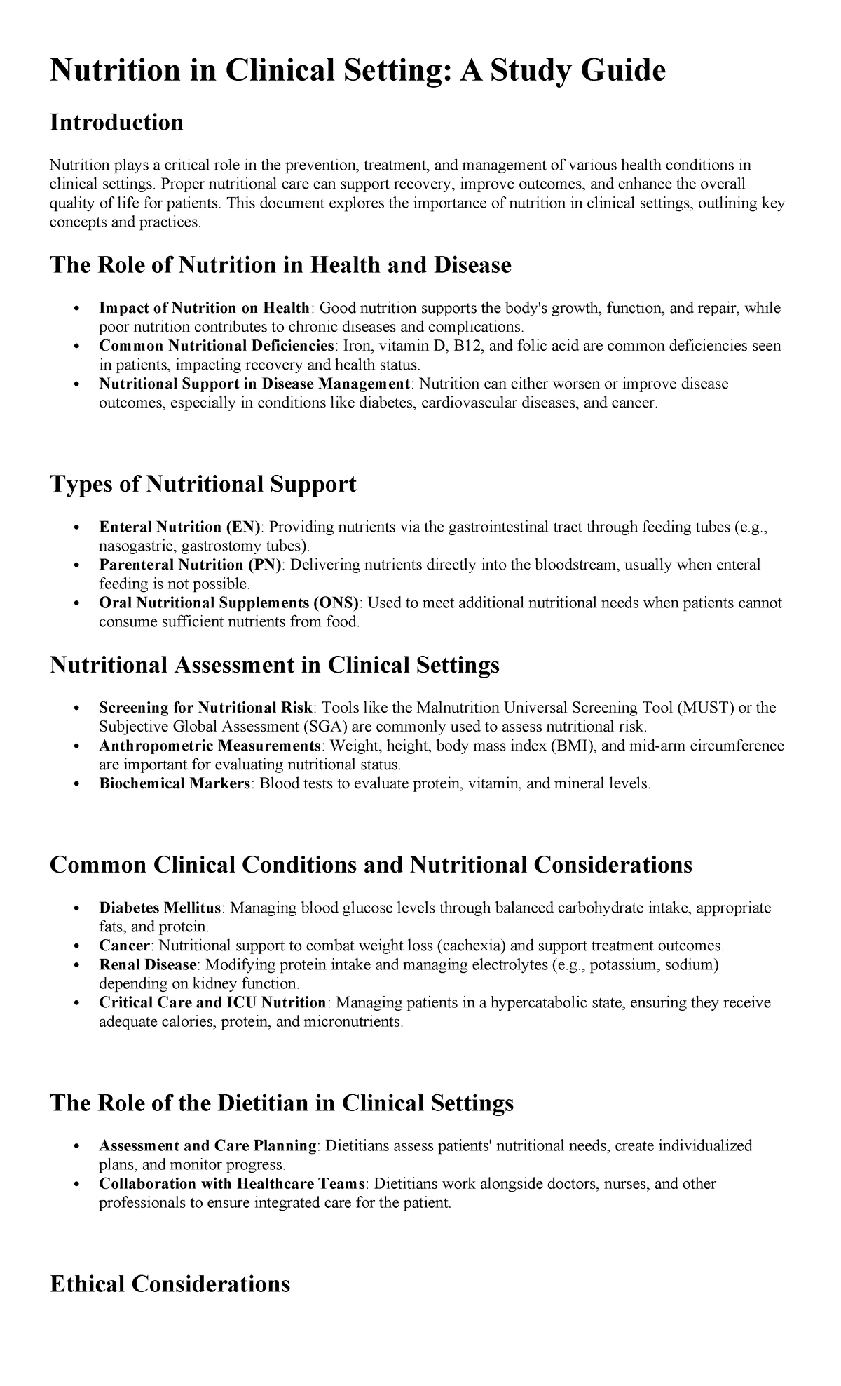 Nutrition in Clinical Settings: Comprehensive Study Guide for ...