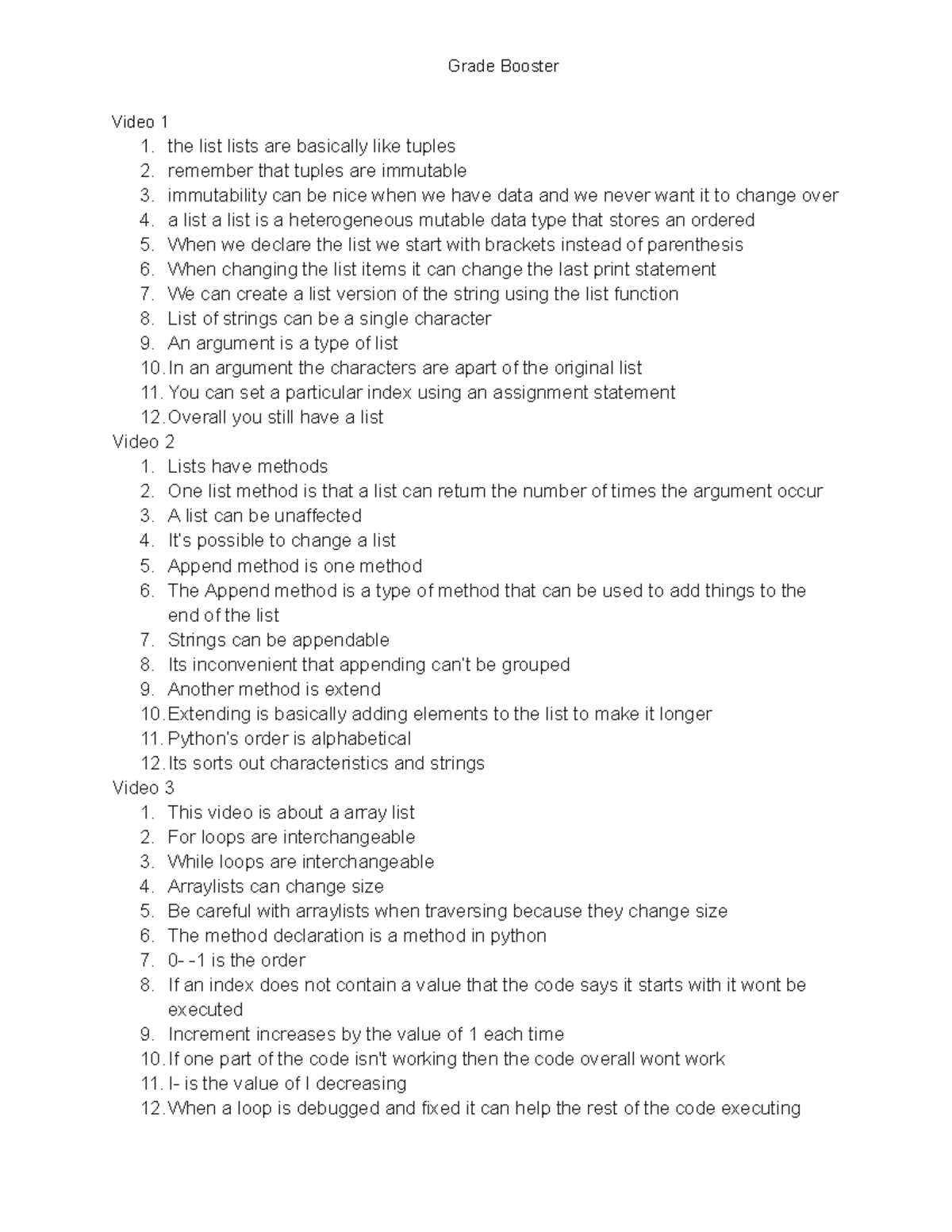 Grade Booster - Notes from AP College Board ideas - Grade Booster Video ...